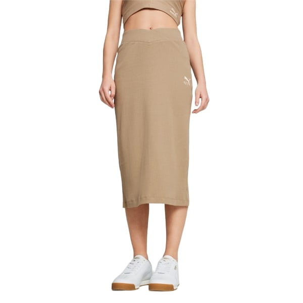 Puma Women's Classic Ribbed Midi Skirt-OAK-M - Walmart.com