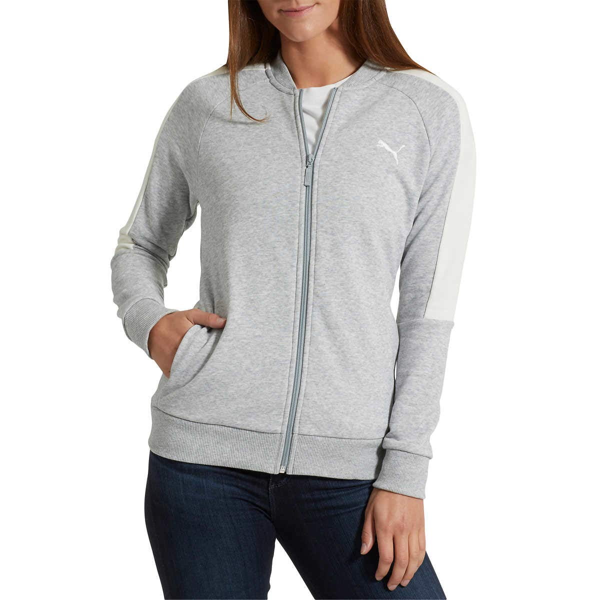 Puma Women's French Terry Full-Zip Logo Track Jacket - Walmart.com