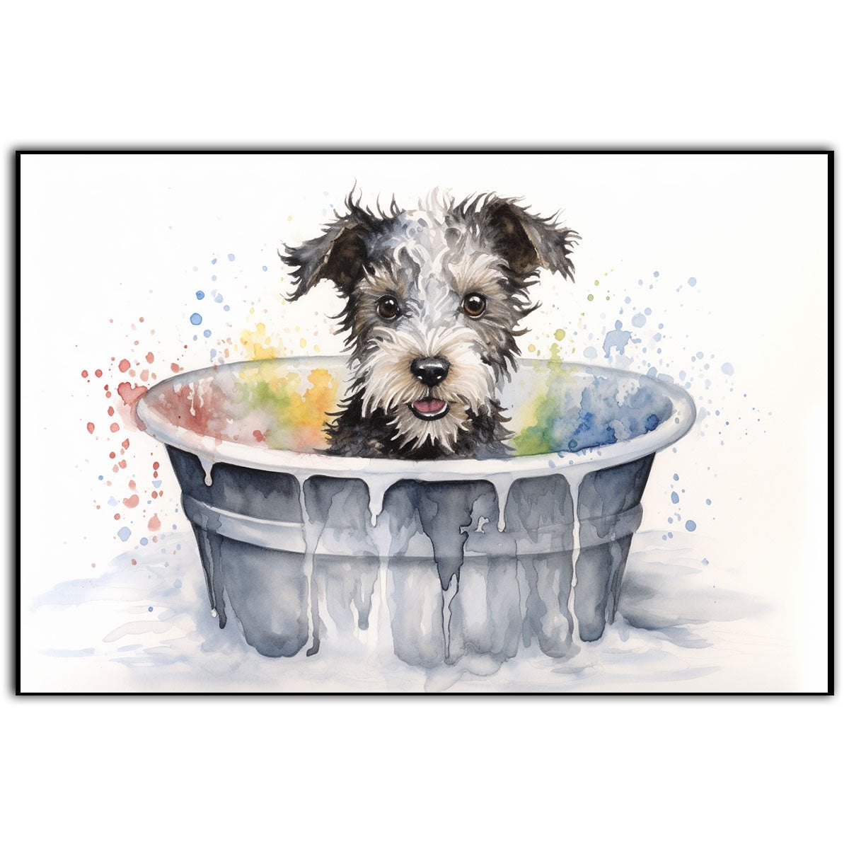 Pumi Dog Canvas Bathroom Décor - Unique Bath Wall Decor - Modern Canvas ...