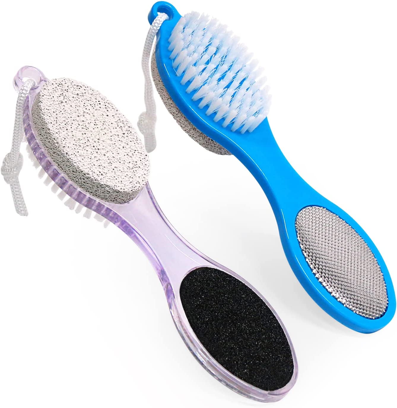 Pumice Stone Brush for Feet - 2 Pack Foot Brush Scrubber 4 in 1 Foot ...