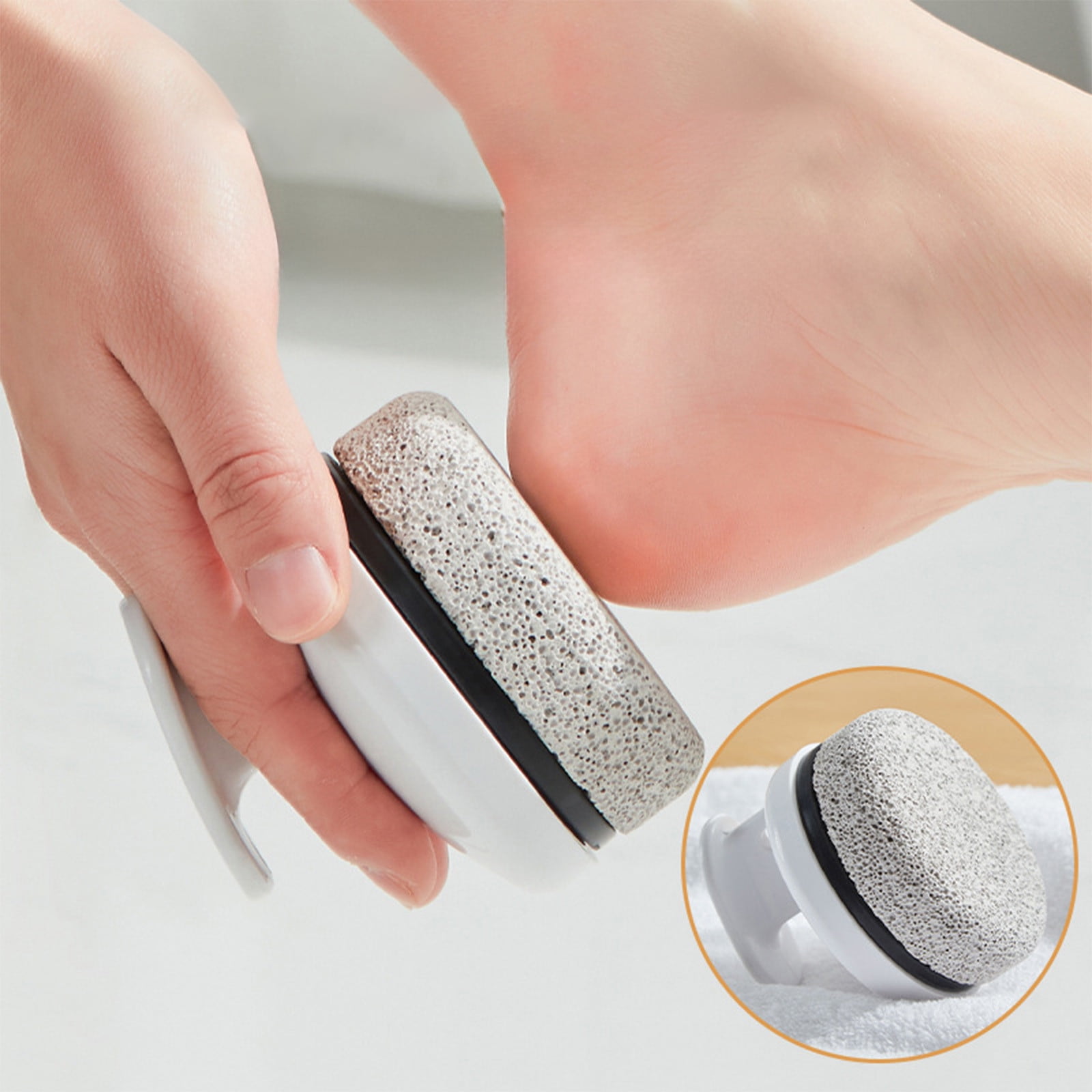 Pumice Stone for Feet | Natural Exfoliating Foot Scrubber with Plastic ...