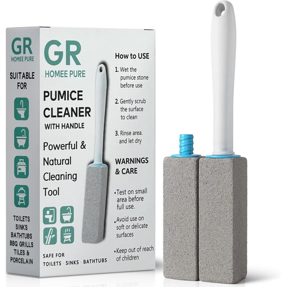 Pumice Stone Toilet Bowl Cleaner with Handle (2-Pack) – Removes Hard ...