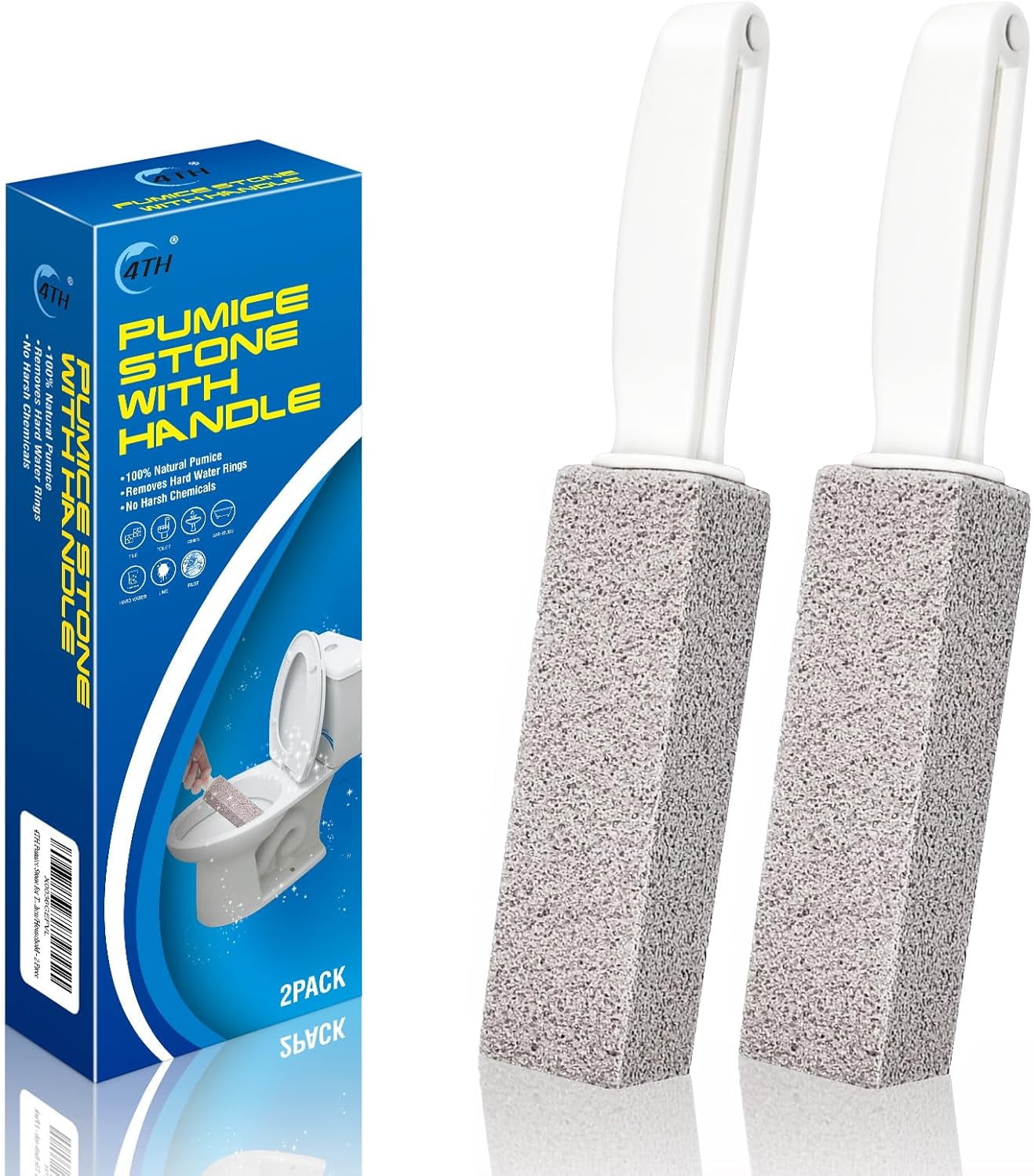 Pumice Stone for Toilet Bowl Cleaning,Pumice Stick with Handle,Cleans ...