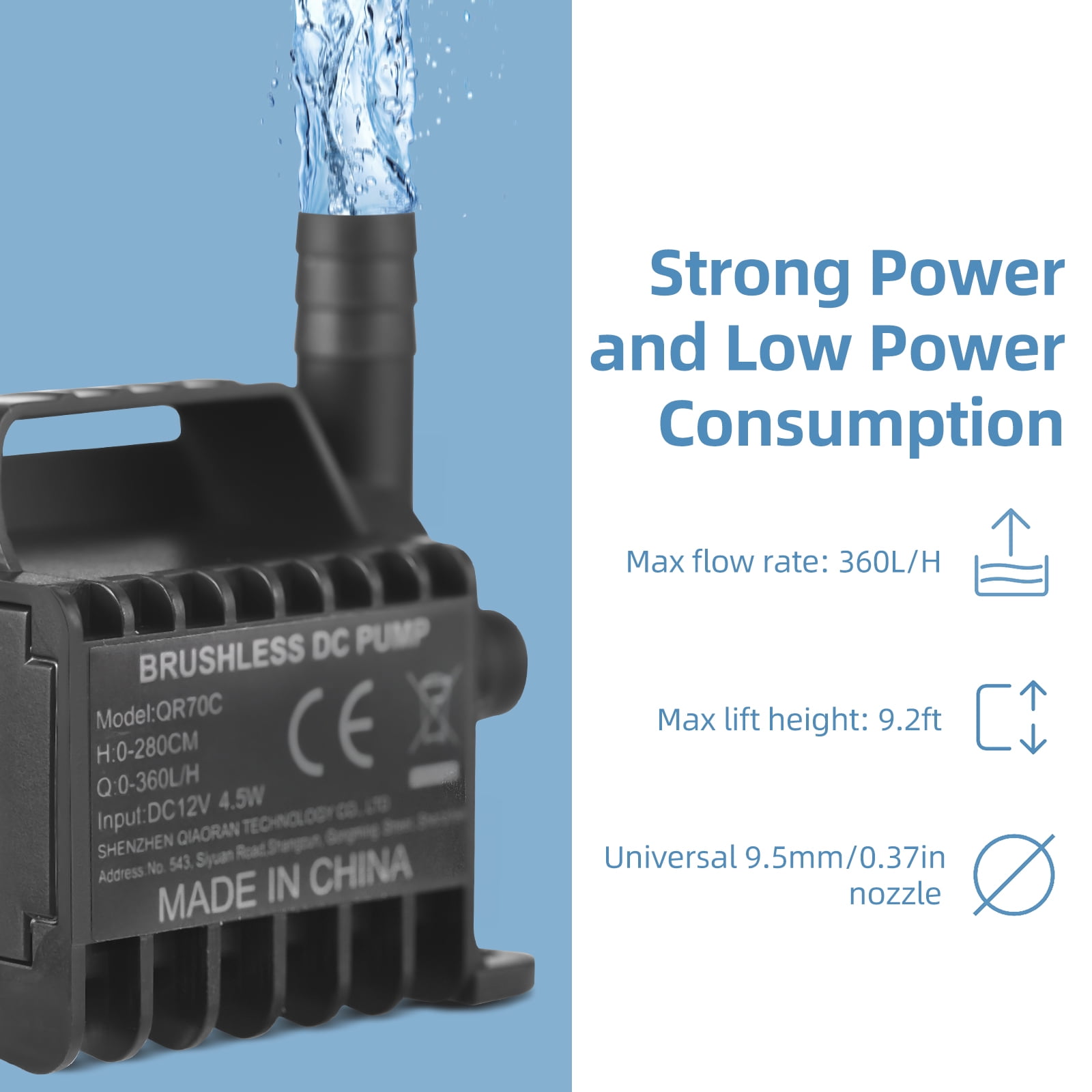 Pump,12v Water Pump Submersible 12v Water Max 9.2ft Lift 9.2ft Lift 6 ...