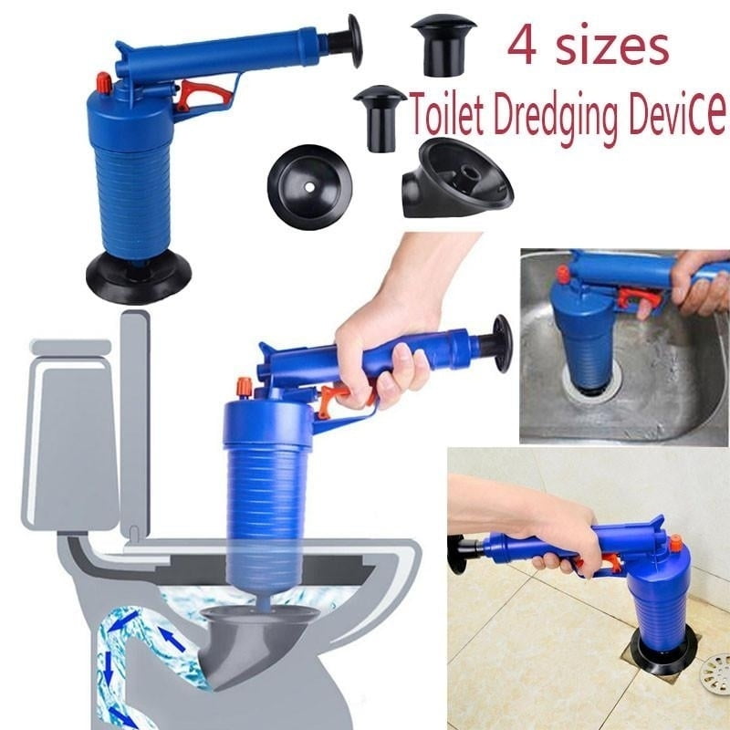Pump Action Power Pressure Cleaner Floor Drain Toilet Plug Sink Plunger ...