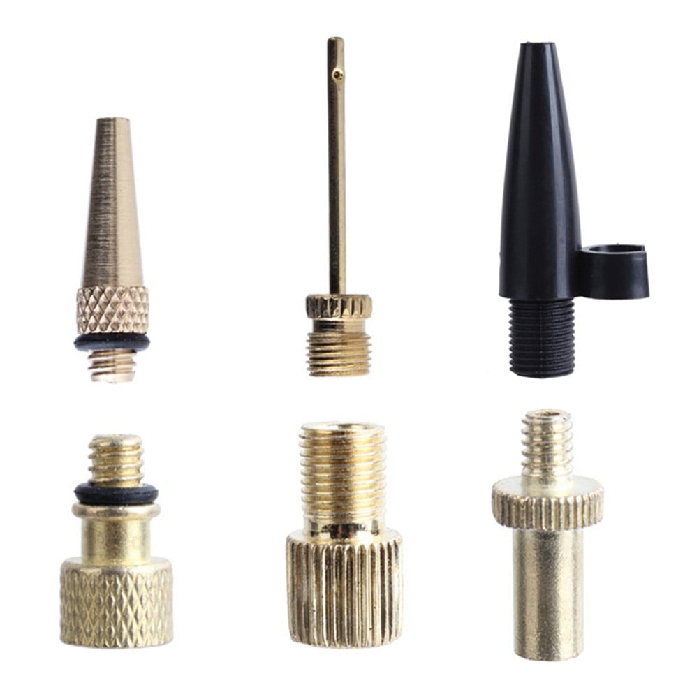 Pump Adaptor Set Kit 6 Pcs Needle Valve Connector Football Airbed Tyre ...