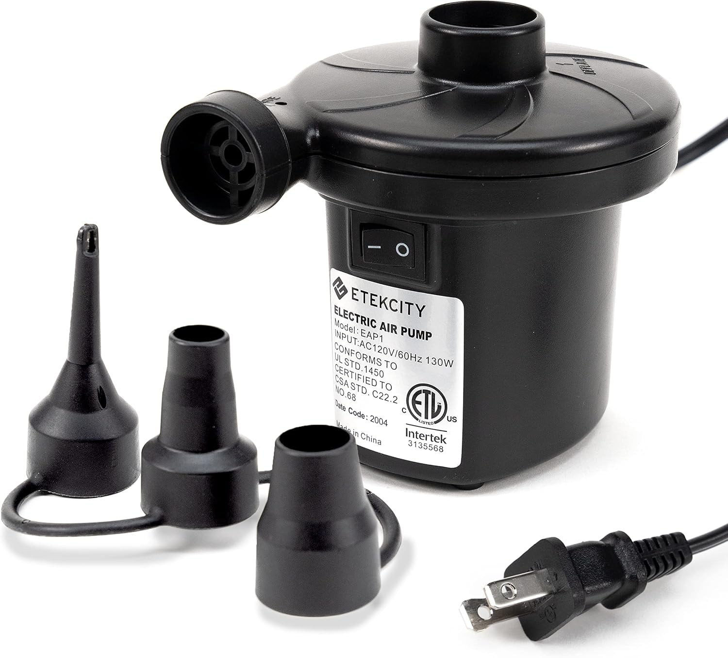 Pump for Inflatables, Portable Electric Air Mattress Pump, Quick-Fill ...