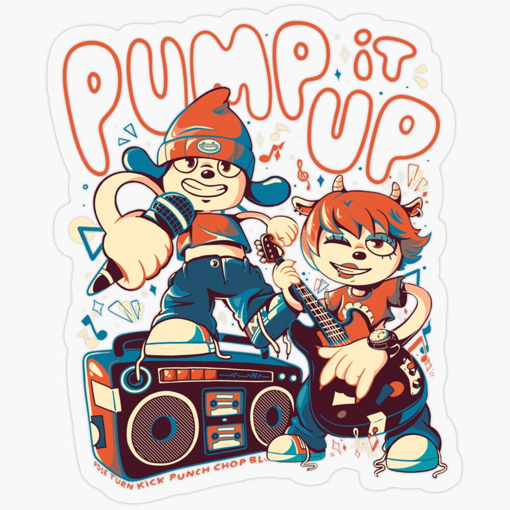 Pump It Up - Retro Game Geek Gift Transparent Sticker Phone Decal Water ...