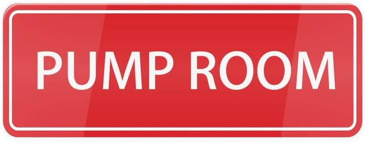 Pump Room Sign, 10"X3" Acrylic Plastic Sign With Symbols, Self-Adhesive ...
