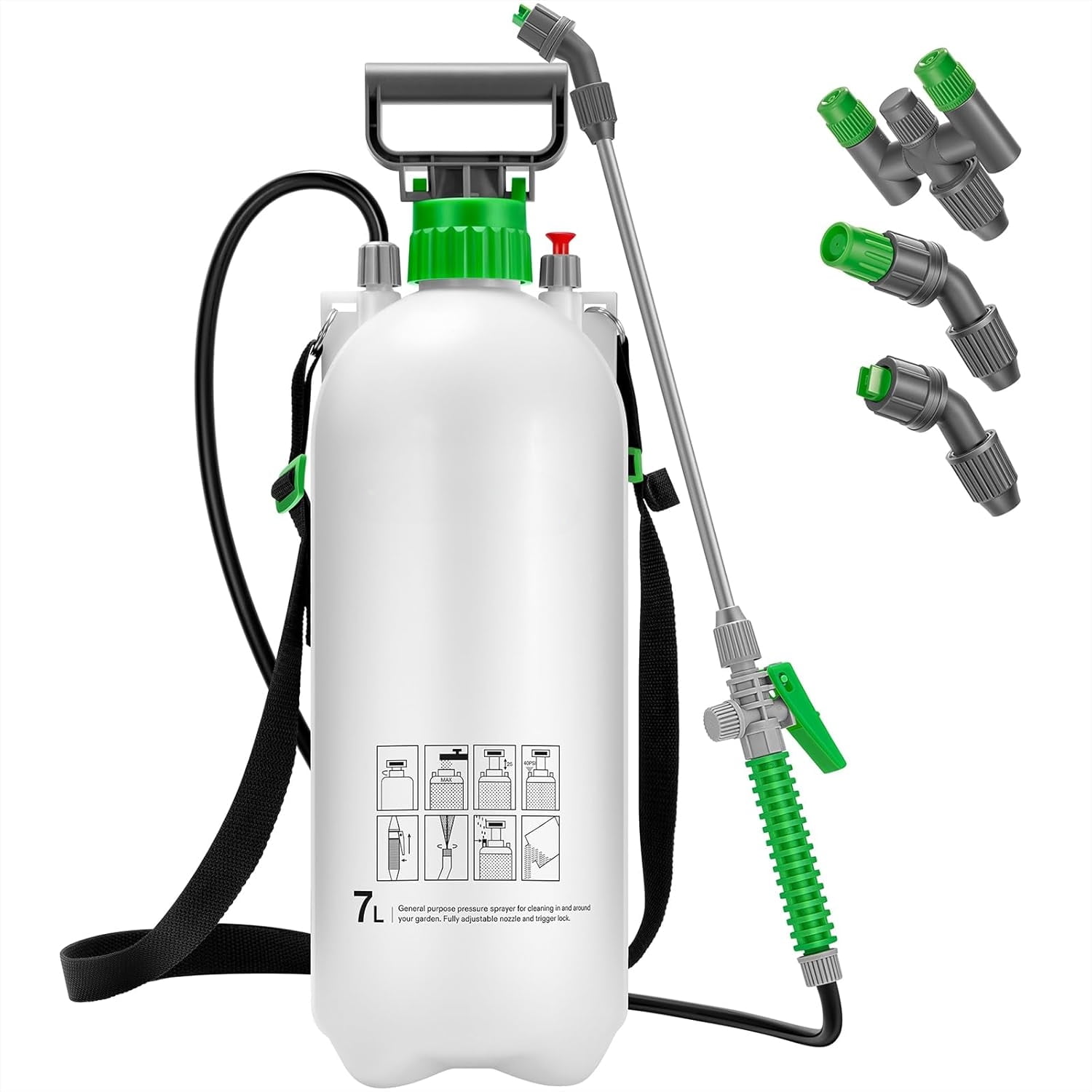 Pump Sprayer 1.35 Gallon, Portable Water Spray Bottle for Lawn and ...