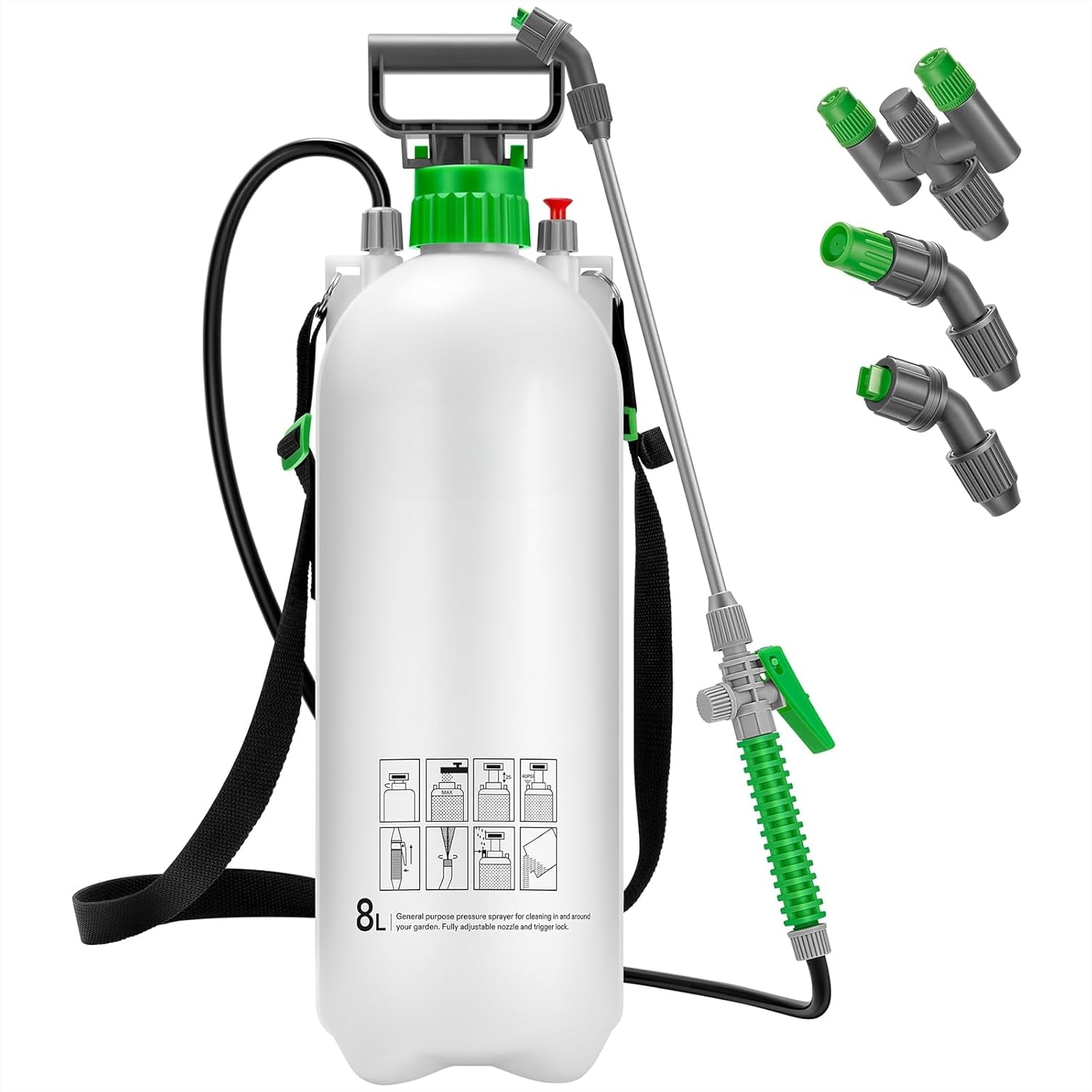 Pump Sprayer 1.35 Gallon, Portable Water Spray Bottle for Lawn and ...