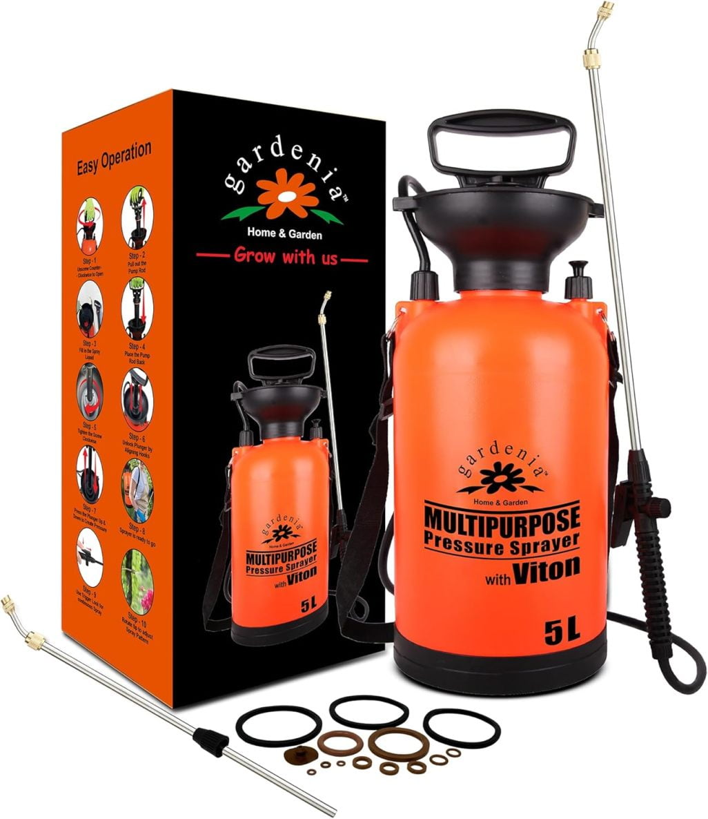 Pump Sprayer Upgraded Garden Sprayer with Viton Seals Telescopic Metal ...