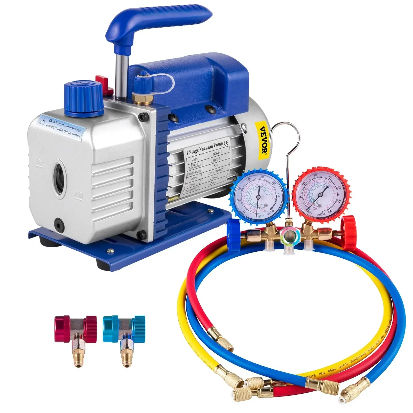 Pump with Gauges AC Refrigerant HVAC Refrigeration Vacuum Packing Air ...