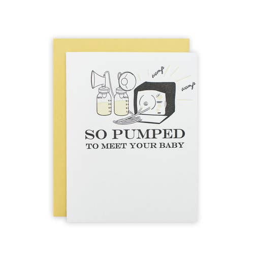 So Pumped to Meet Your Baby Greeting Card – Cute Baby Announcement Card ...