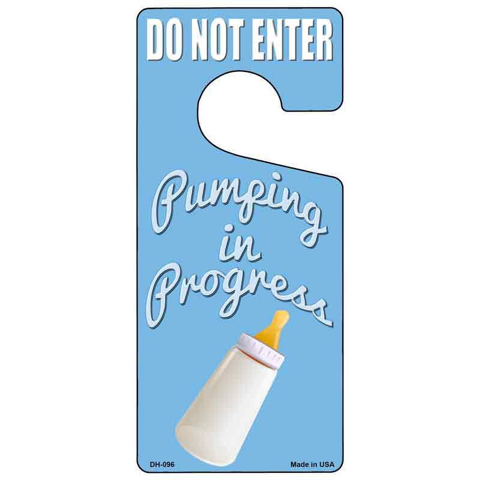 Pumping In Progress Blue Novelty Metal Door Hanger DH-096 4" x 9 ...