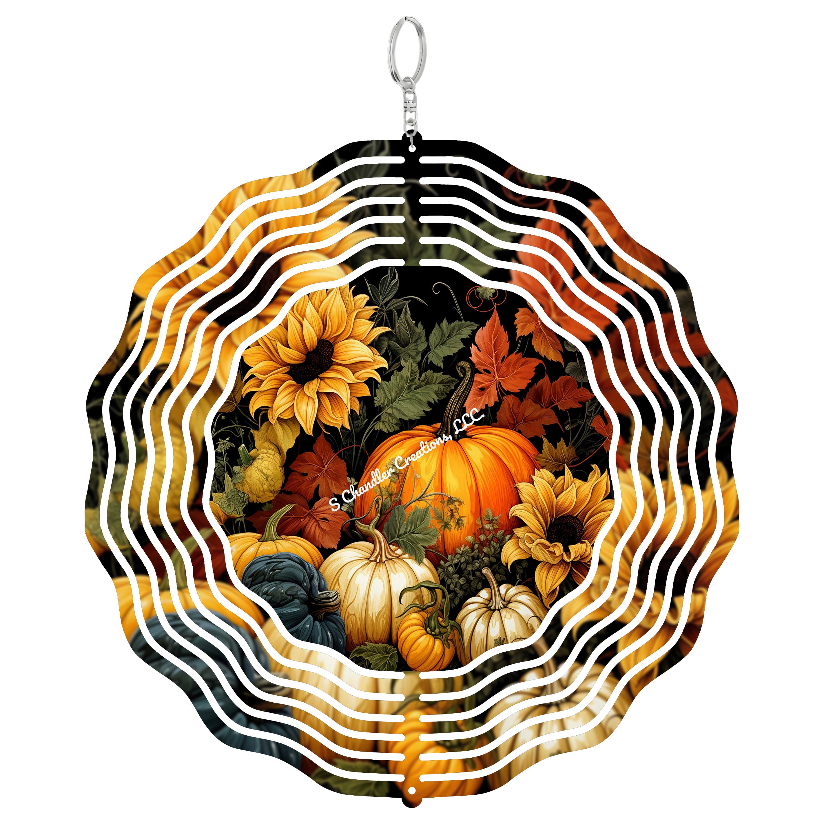 Pumpkin And Sunflowers Fall 3D Wind Spinner Autumn Harvest Kinetic ...