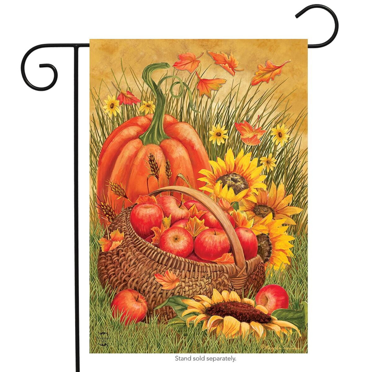 Pumpkin & Apples Autumn Garden Flag Sunflowers Fall 12.5" x 18 ...