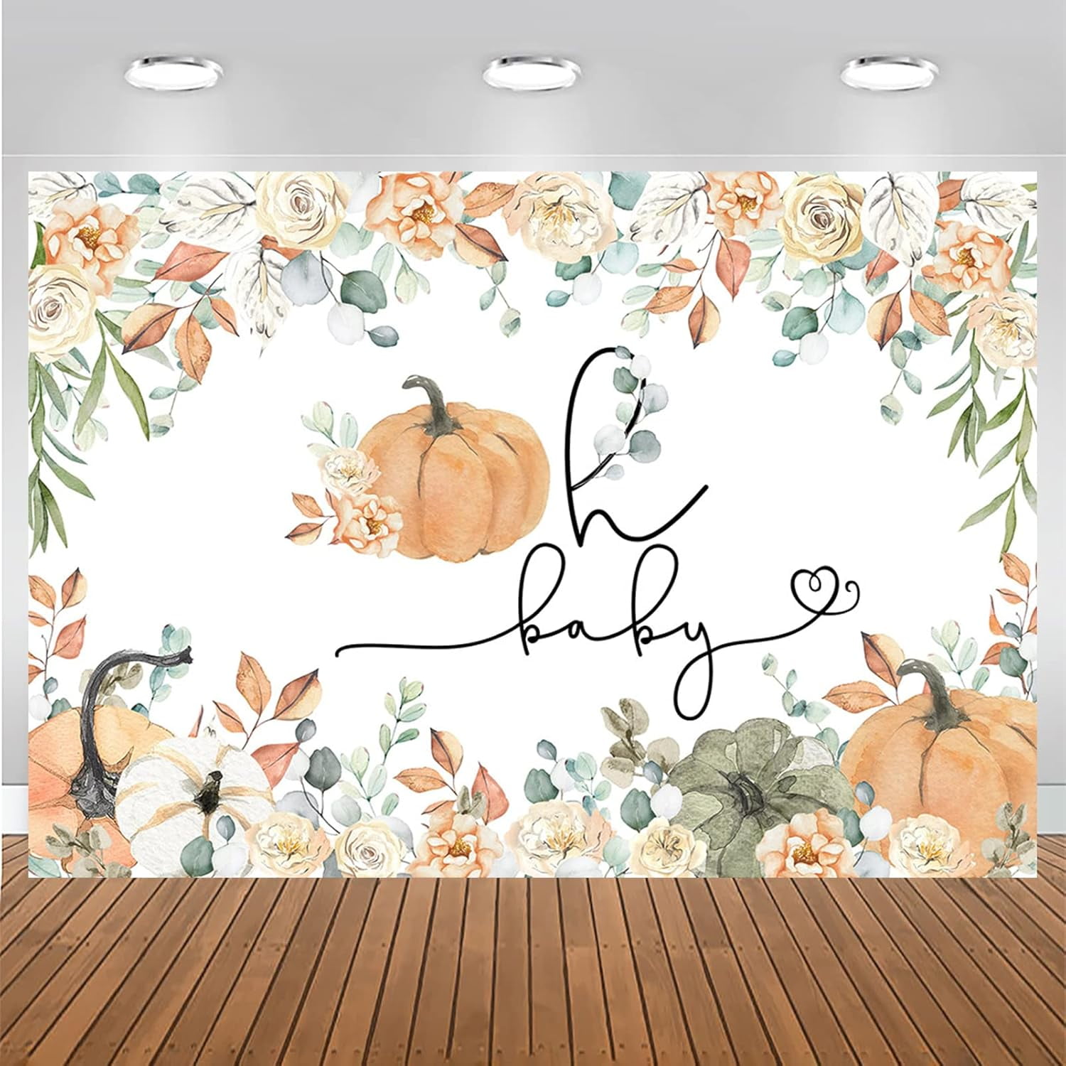 Pumpkin Baby Shower Backdrop Fall Little Pumpkin Party Decorations ...