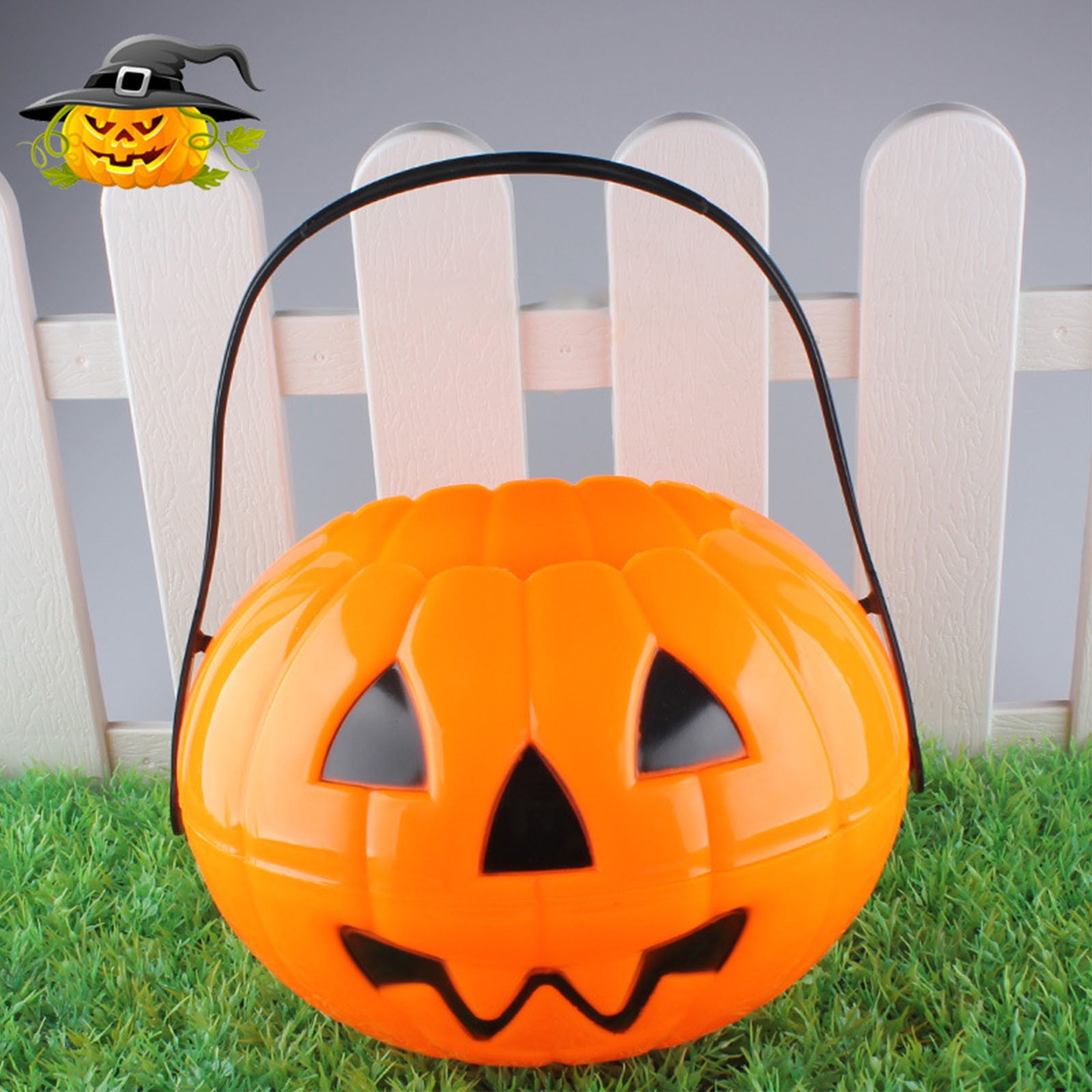 Pumpkin Bucket under $5! Yannianjz Halloween Portable Pumpkin Bucket ...