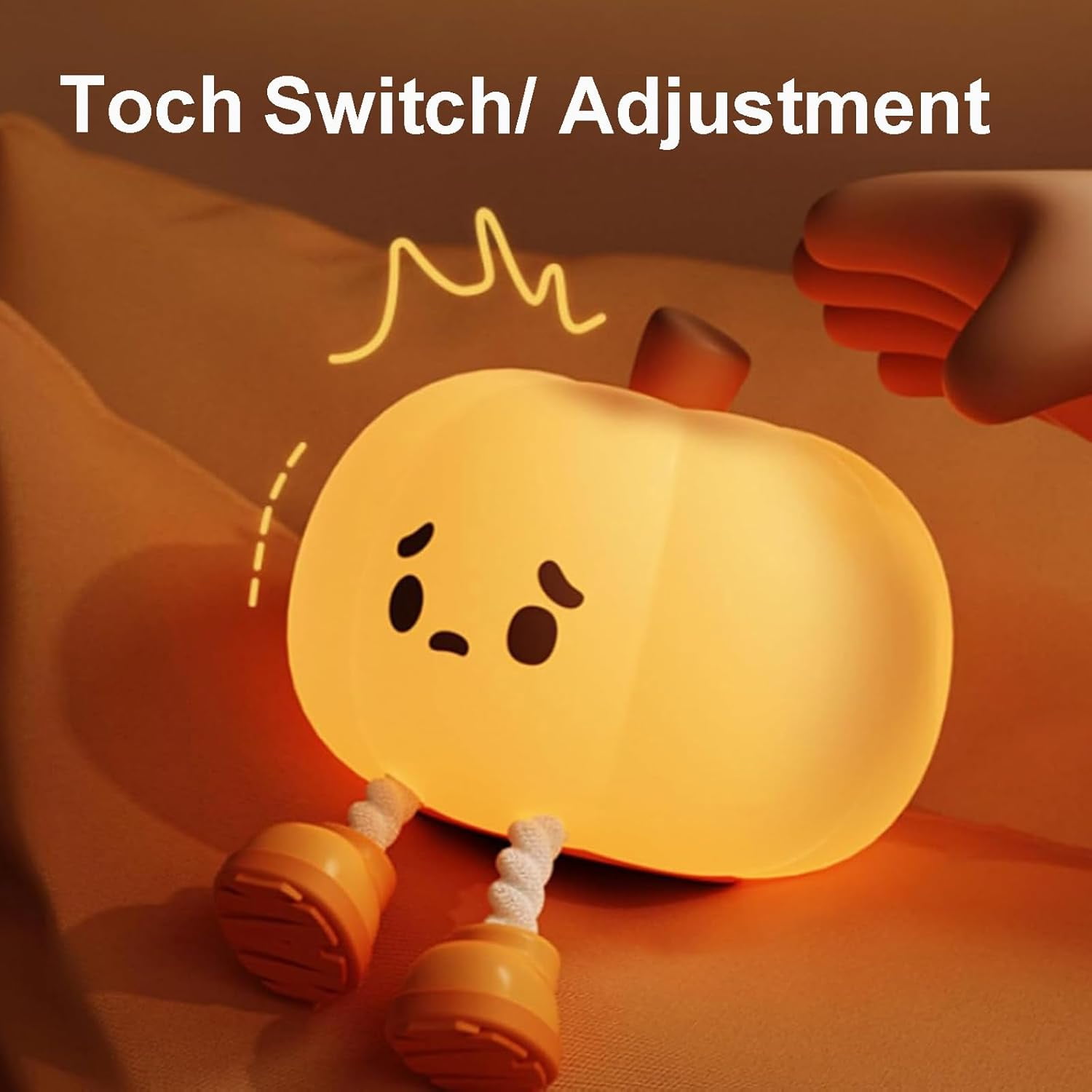 Pumpkin Buddy Light, Pumpkin Night Light With Feet, Halloween Squishy ...