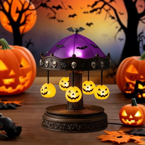 Pumpkin Carousel Lights, Plug-in Automatic Carousel,Night Light Up Kit ...
