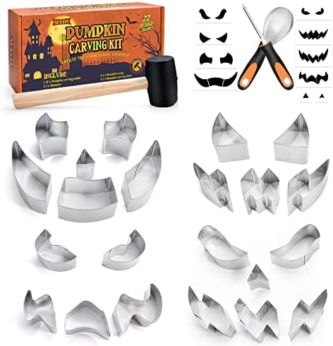 Pumpkin Carving Kit for Kids, 22 PSC Stainless Steel Pumpkin Carving ...