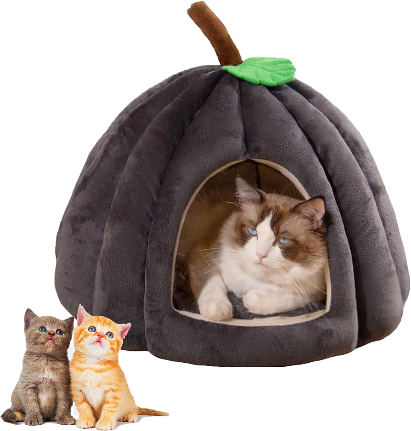 Pumpkin Cat Bed, a cute pumpkin-shaped indoor cat bed, a cat tent with ...