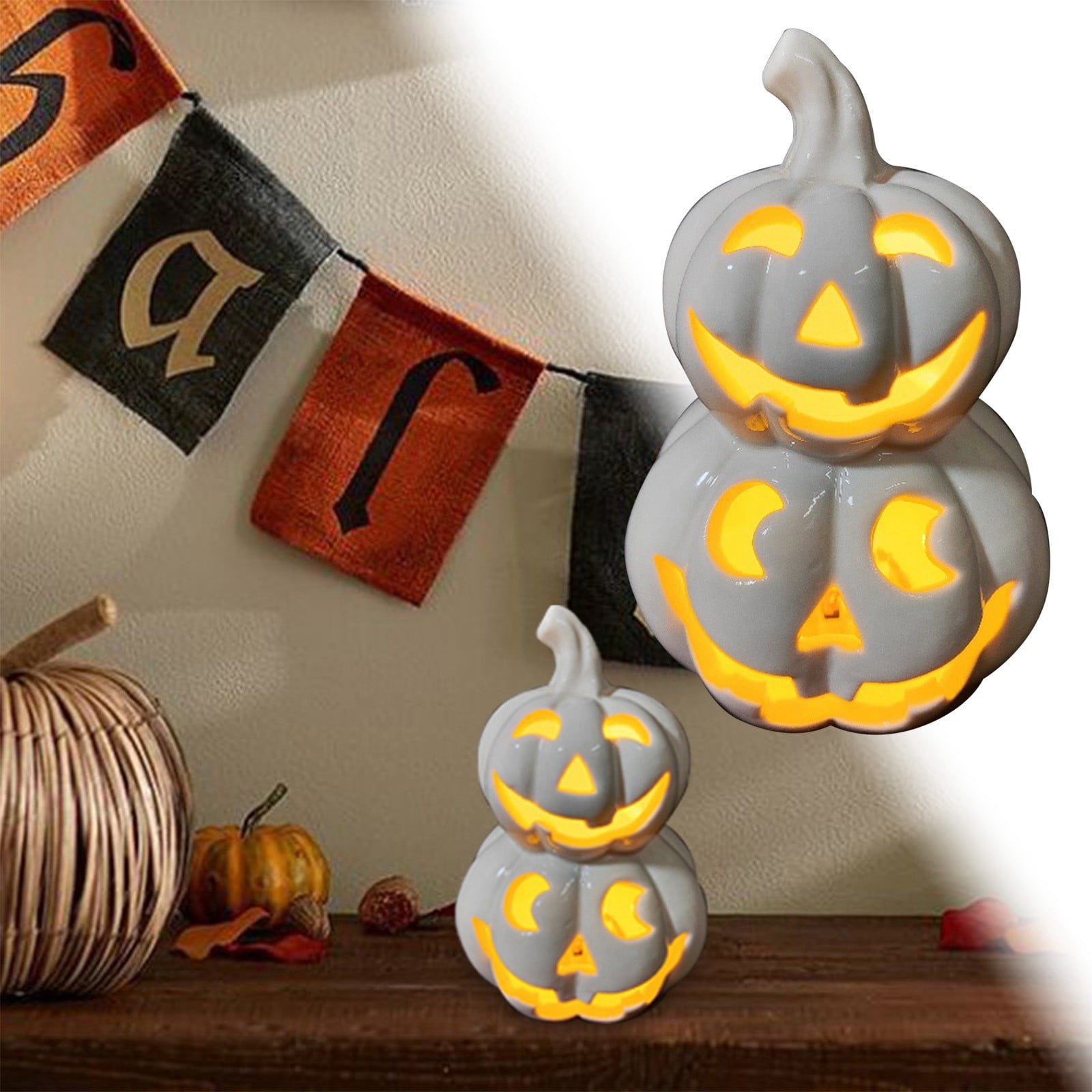 Pumpkin Ceramic Decorative Scene Ornament For Festive Displays Carnival ...