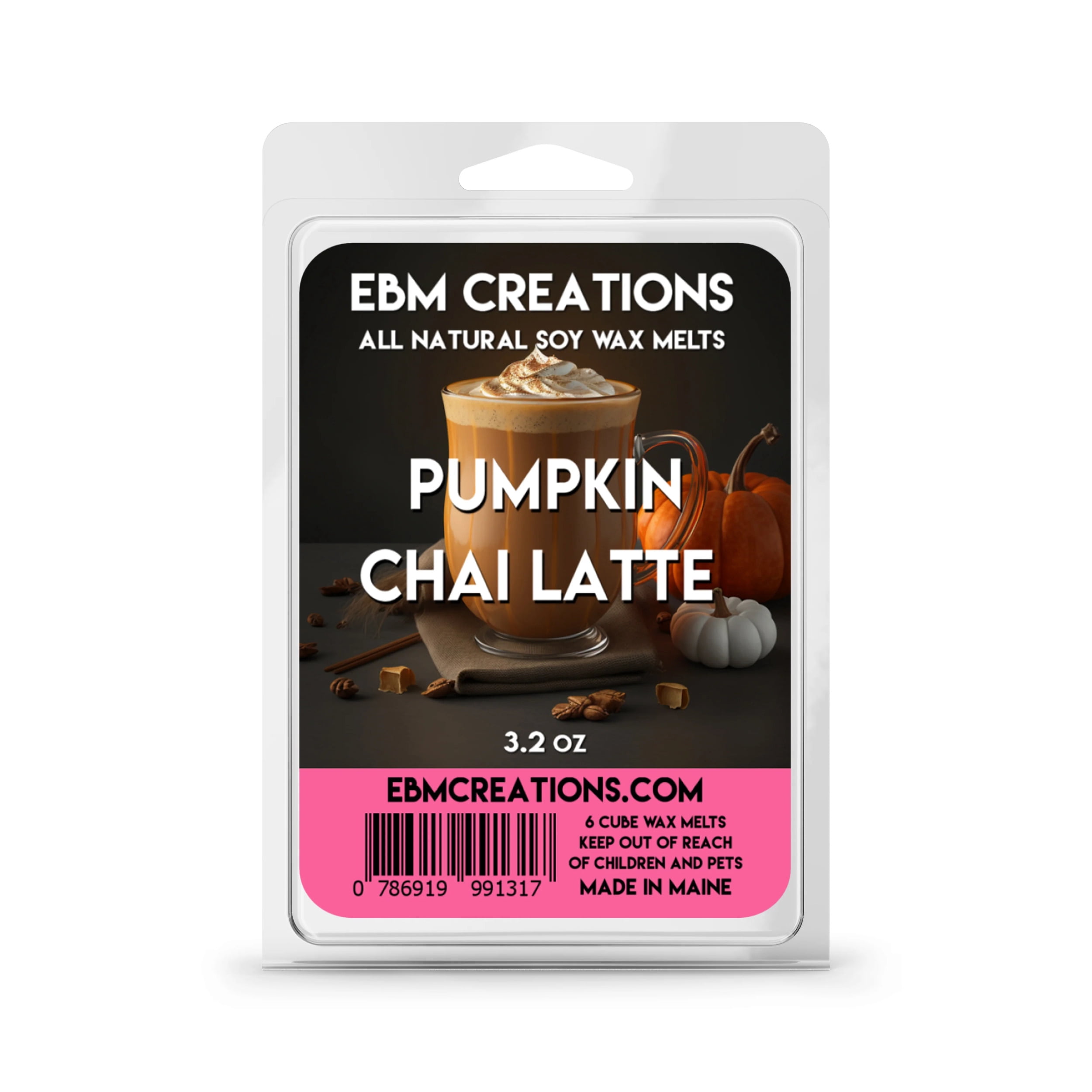 EBM Creations Pumpkin Chai Latte Scented Soy Wax Melts, Sweet Candle, 6 ...