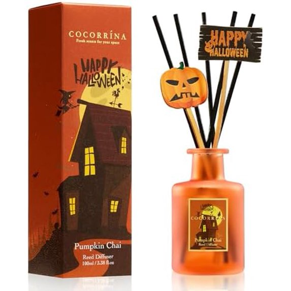 Pumpkin Chai Reed Diffuser, 3.38 oz Fall Home Fragrance with Sticks ...