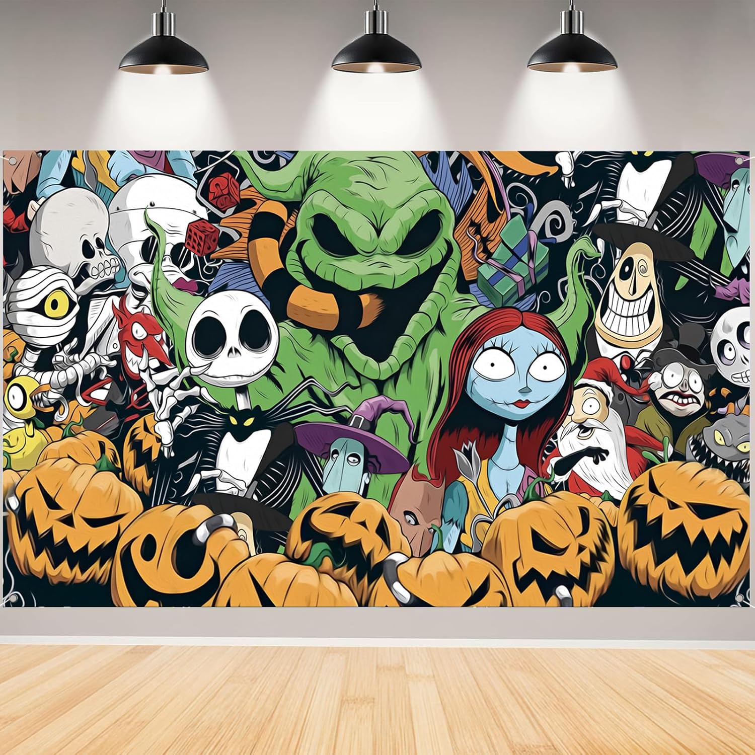 Pumpkin Christmas Photo Backdrop,Scary Xmas Classic Horror Movie ...