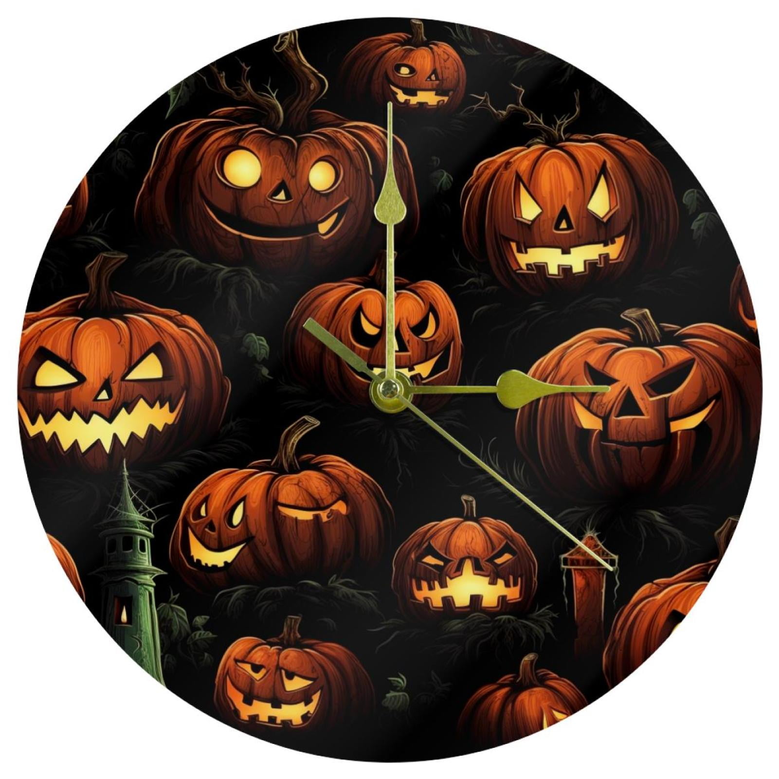 Pumpkin Circular Acrylic Wall Clock - Contemporary Design with Quartz ...