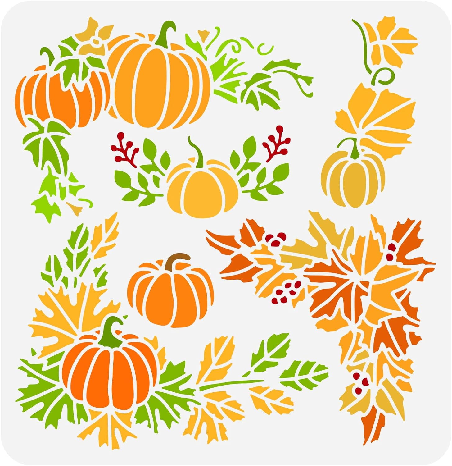 Pumpkin Corner Stencil 11.8x11.8inch Reusable Pumpkin Painting Template ...