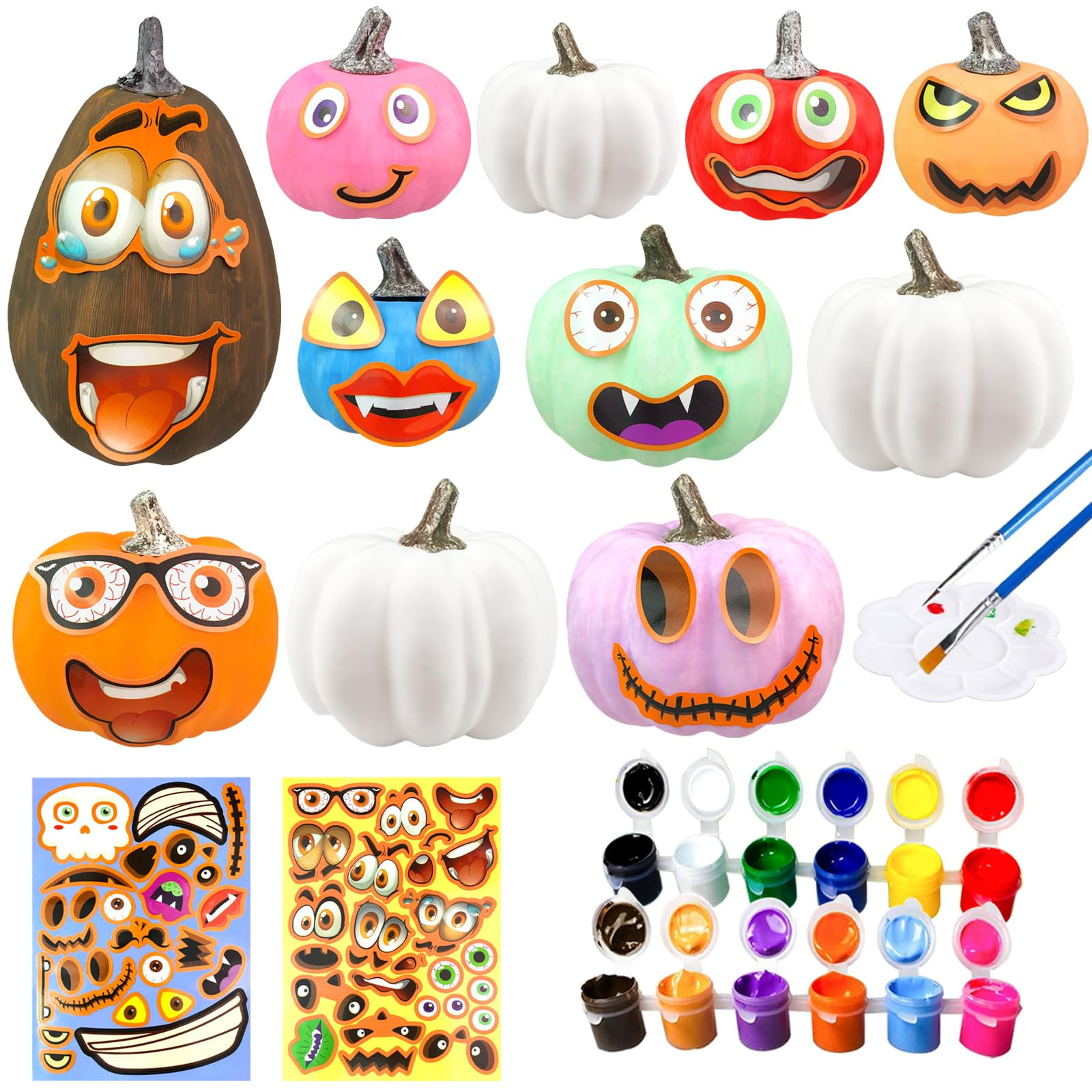 Pumpkin Decorating Kit for , 11Pcs DIY Halloween Crafts Set with 12 ...