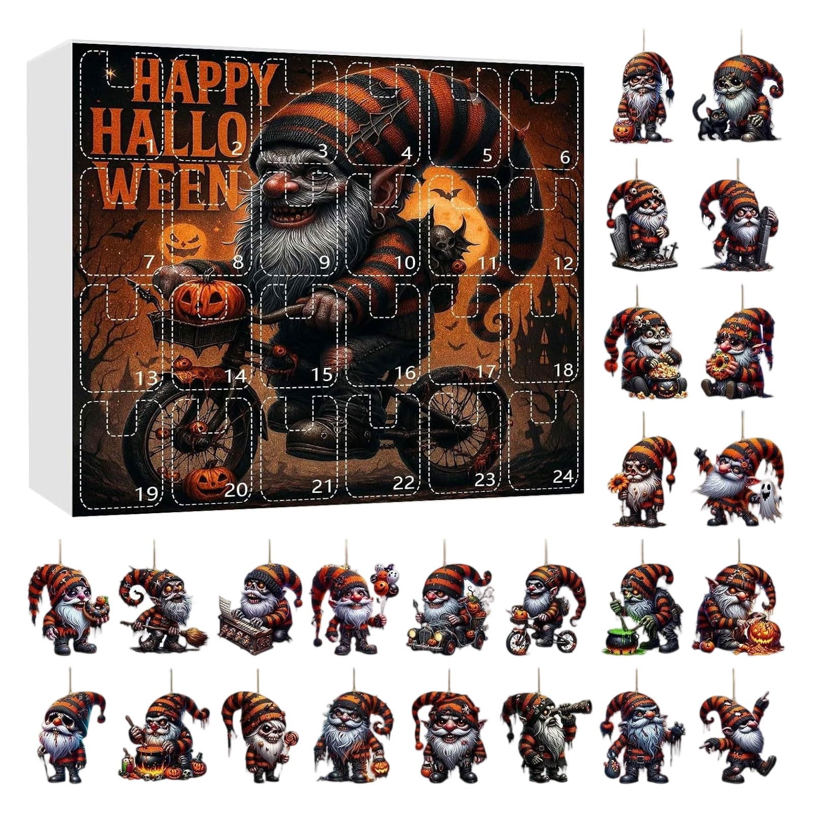 Pumpkin Decorations 2d Plane Box 24pcs Acrylic Pumpkin Dwarf Countdown ...