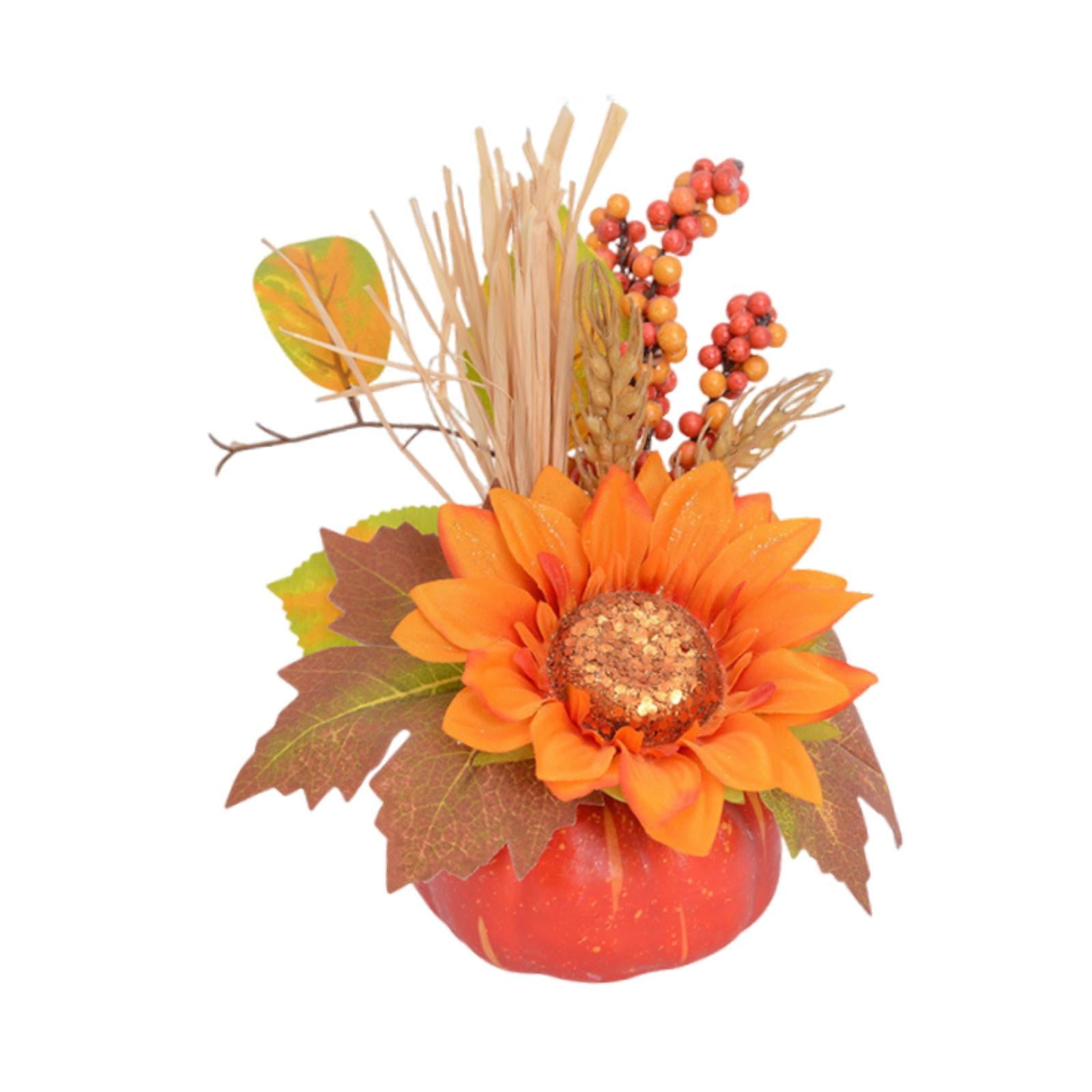 Pumpkin Decorative Ornament Faux Maple Leaves Polyurethane for Harvest ...