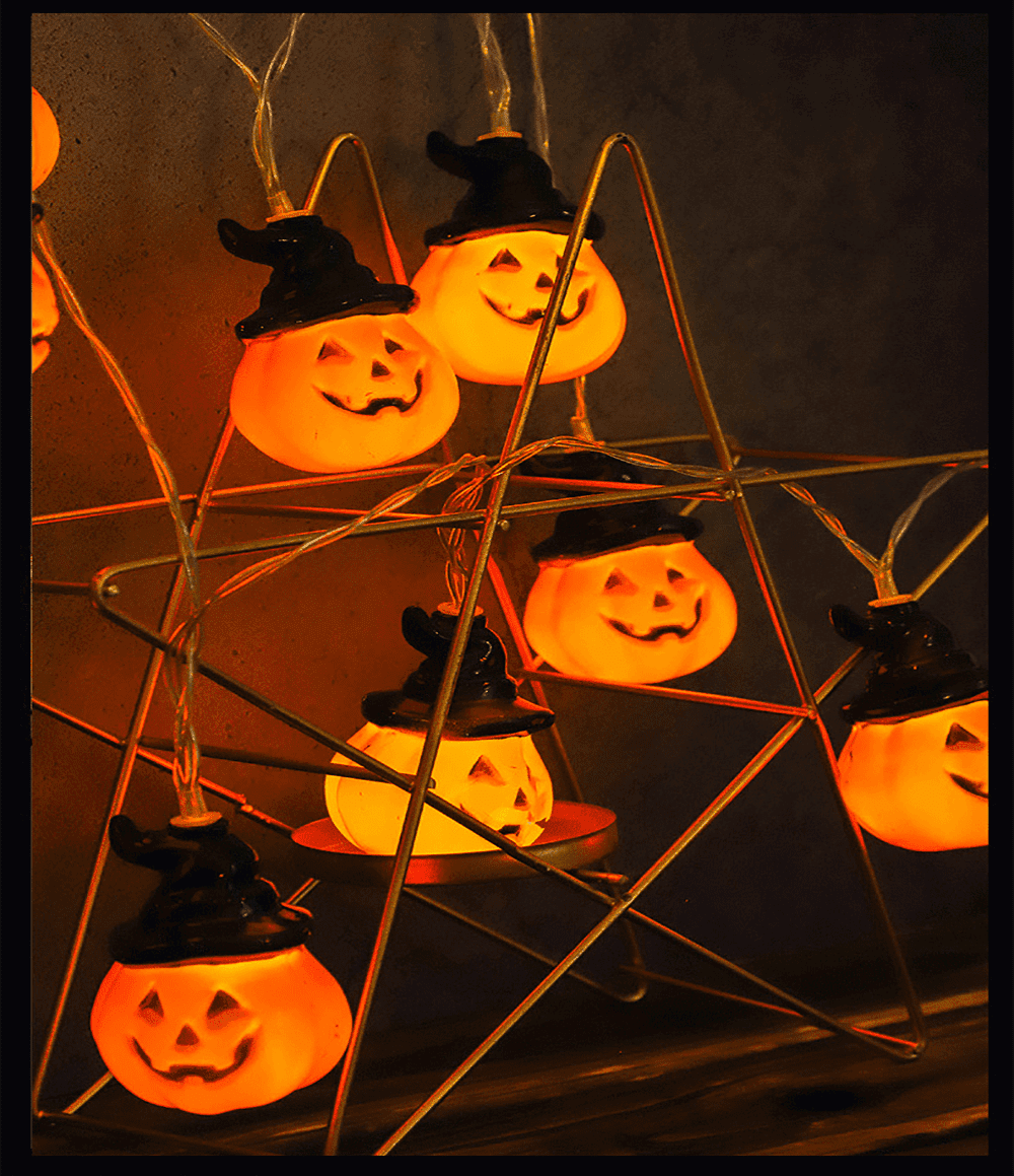 Pumpkin Decorative String Lights Holiday Ornament, 6.6' 10 Lights ...