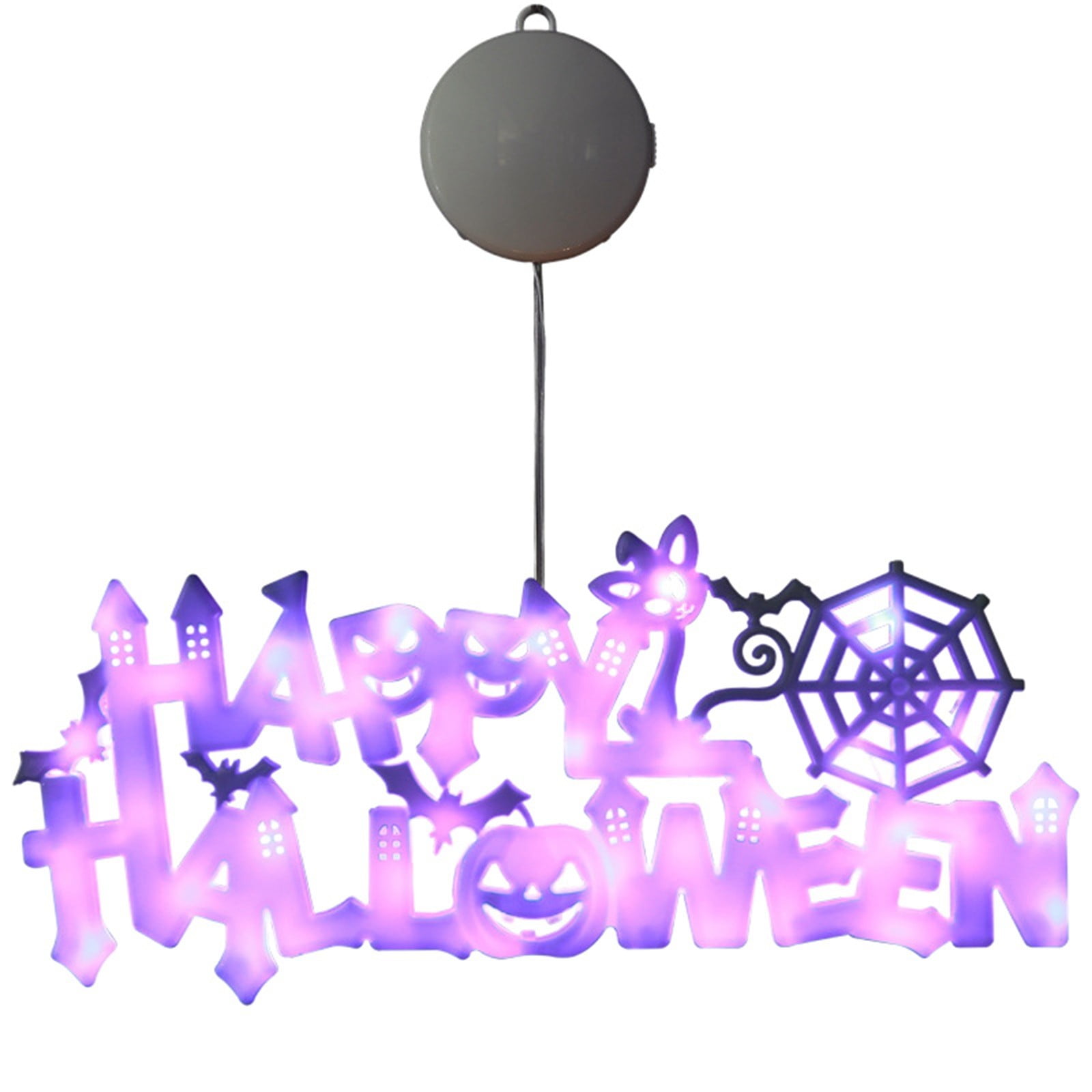 Pumpkin Design Halloween Sign Pendant Fun Light Up Decoration For Home ...
