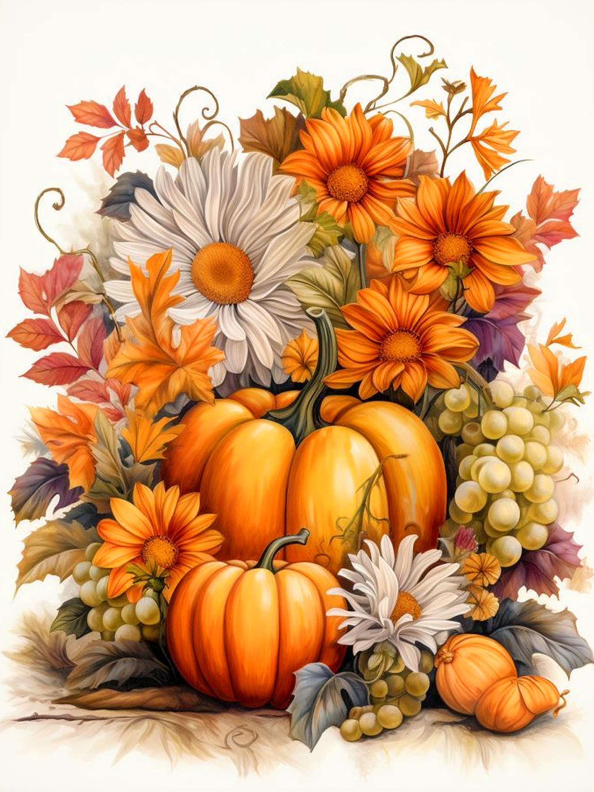 Pumpkin Diamond Art Kits for Adults,DIY 5D Fall Diamond Painting Kits ...