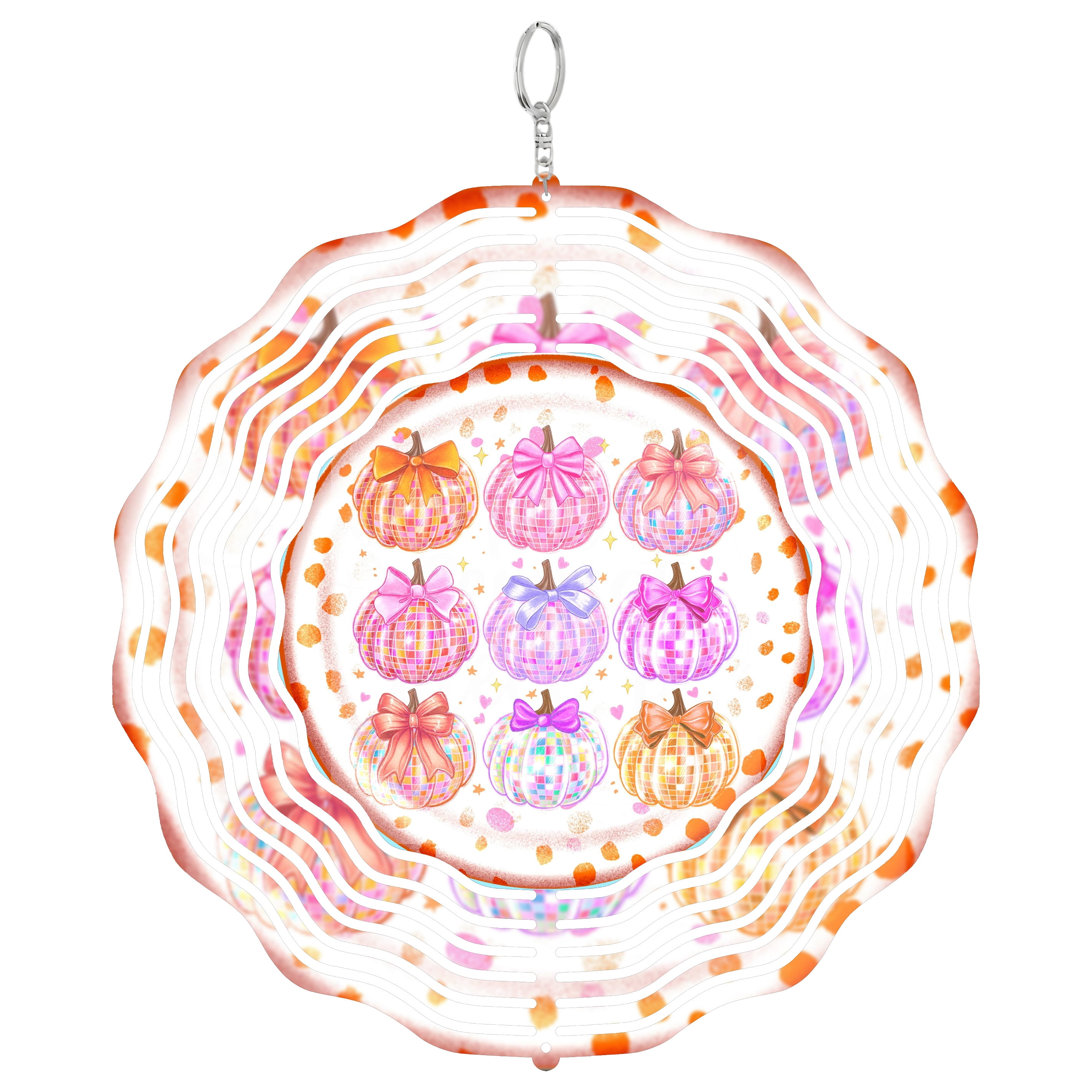 Pumpkin Disco Ball 3D Wind Spinner Stainless Steel Fun Fall Decor ...