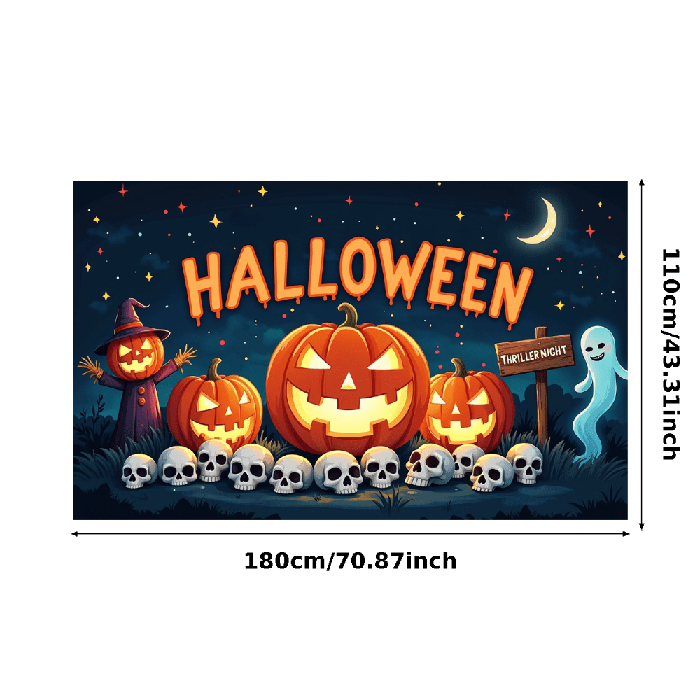 Pumpkin Display Halloween Banner Ghost Design Halloween Decoration ...