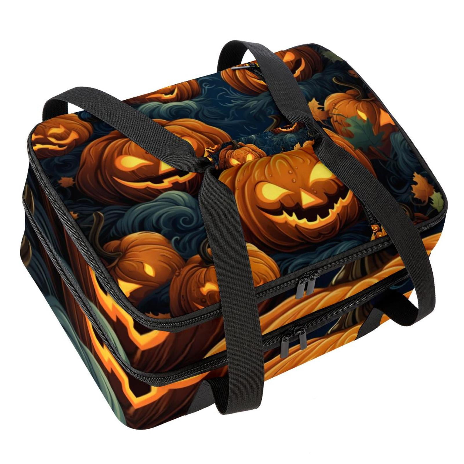 Pumpkin Double Layered Insulated Lunch Bag with Two Compartments for ...