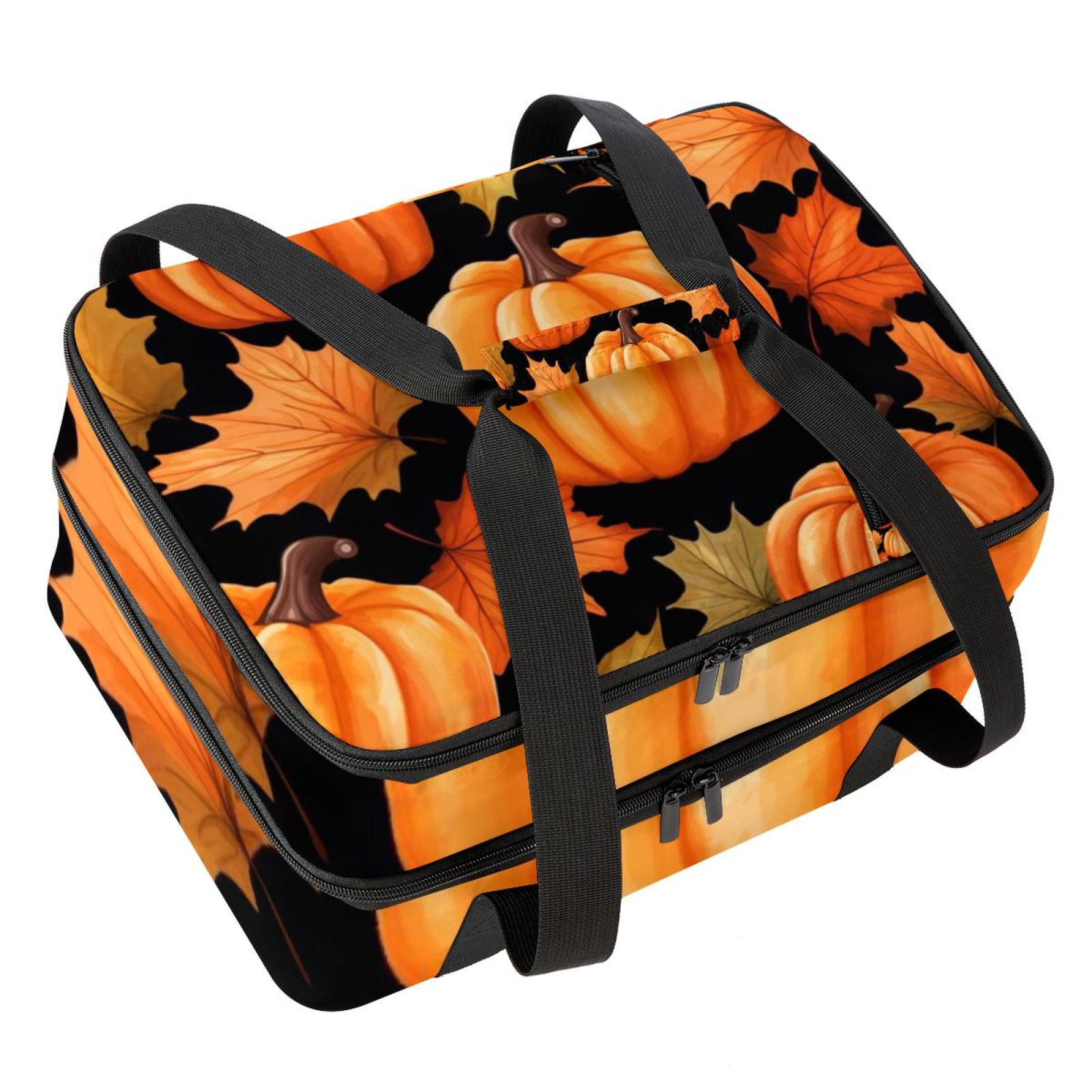 Pumpkin Double Layered Insulated Refrigerated Lunch Bag with Two ...