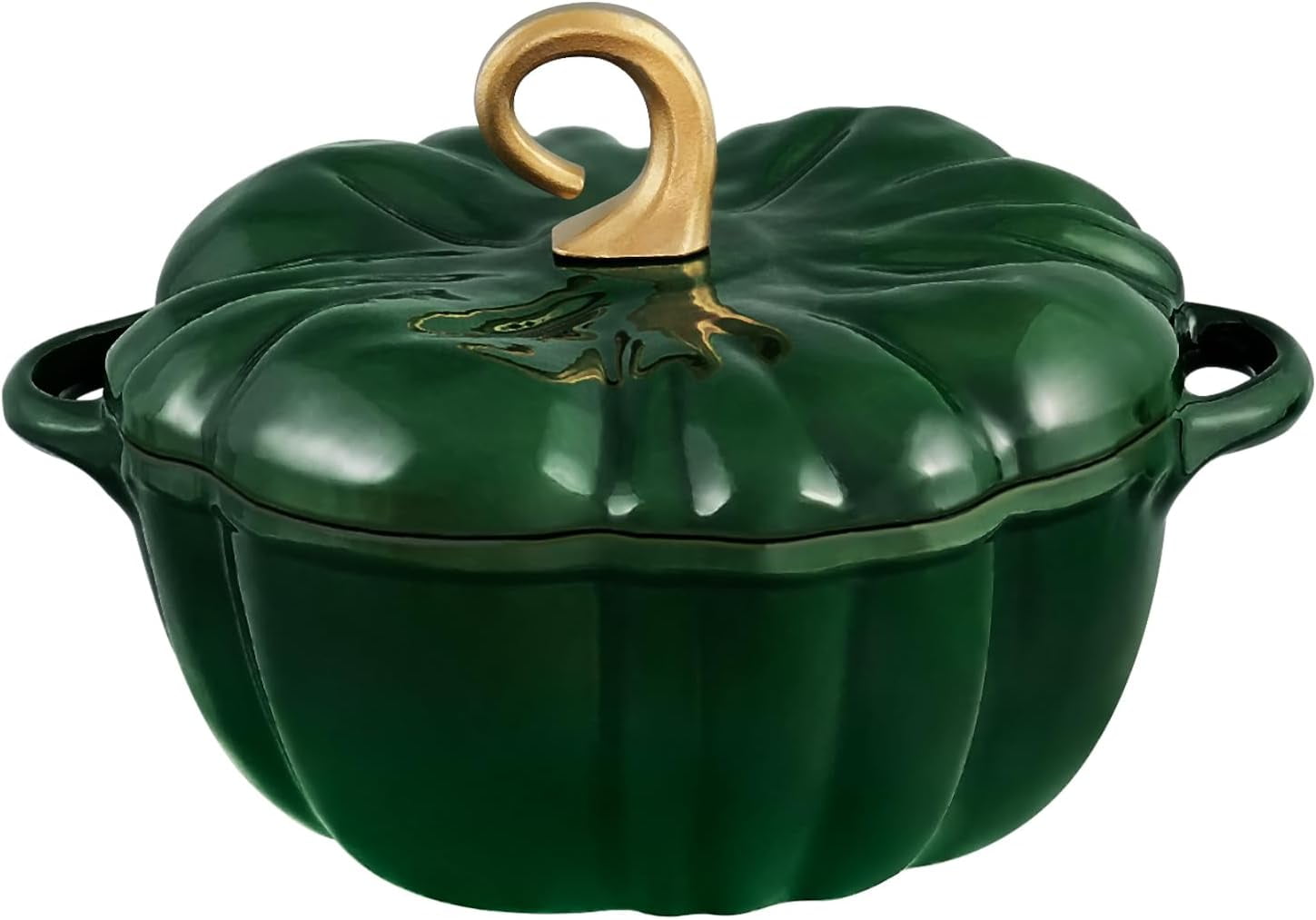 Pumpkin Dutch Oven Pot with Lid 3.3 qt Pumpkin Cast Iron Dutch Oven for Bread Baking Green ...