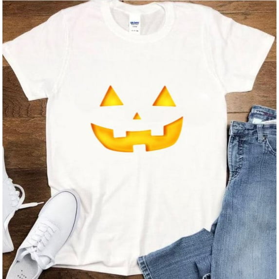 Pumpkin Face Jack O Lantern Creepy Halloween Simple Costume Gift Unisex ...