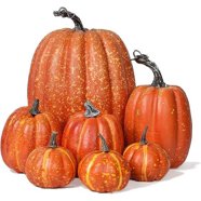 8 Inch Large Artificial Pumpkins Halloween Decor DIY White Foam ...