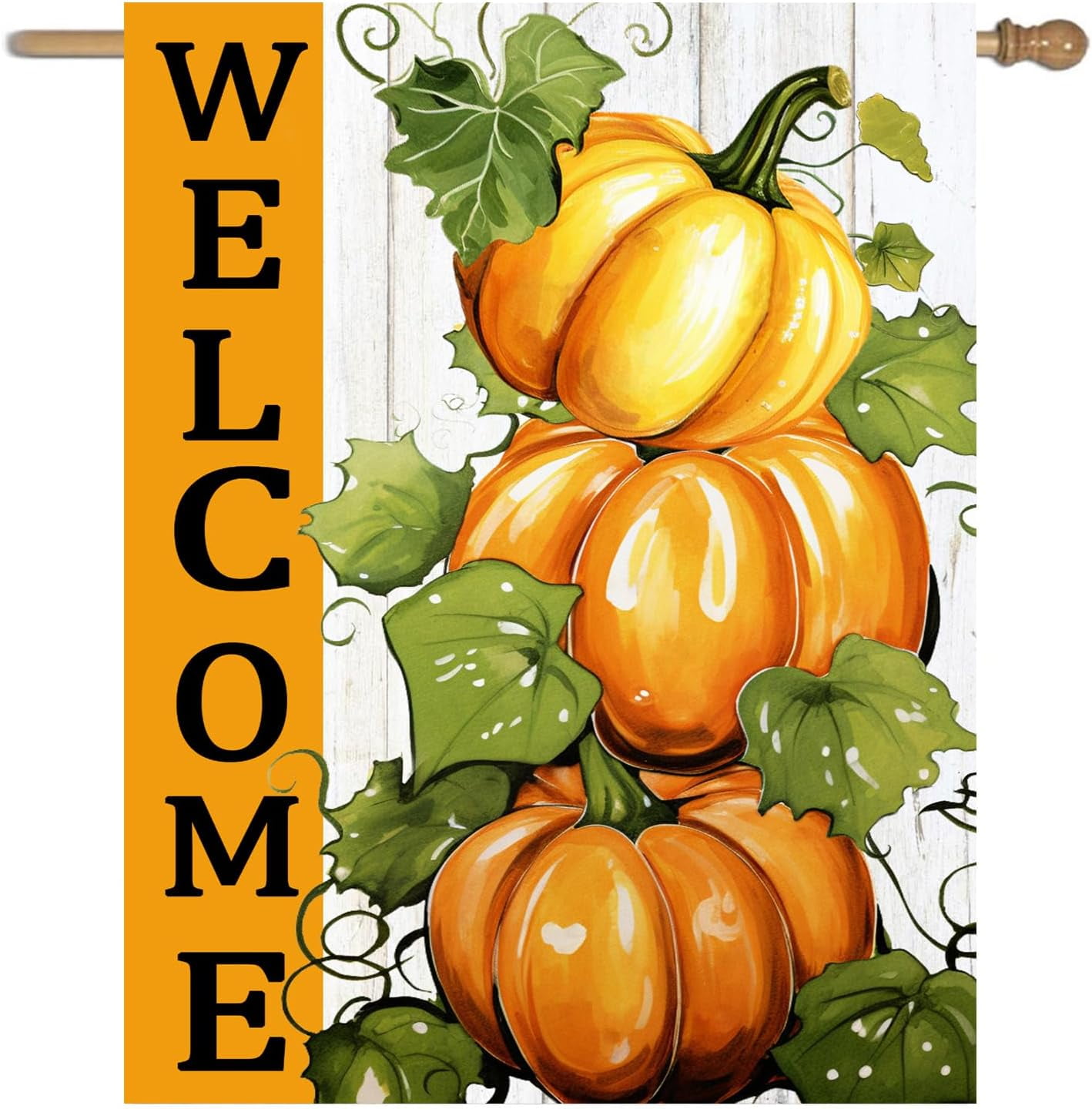 Pumpkin Flag Double Sided Welcome Fall House Flags Thanksgiving Garden ...