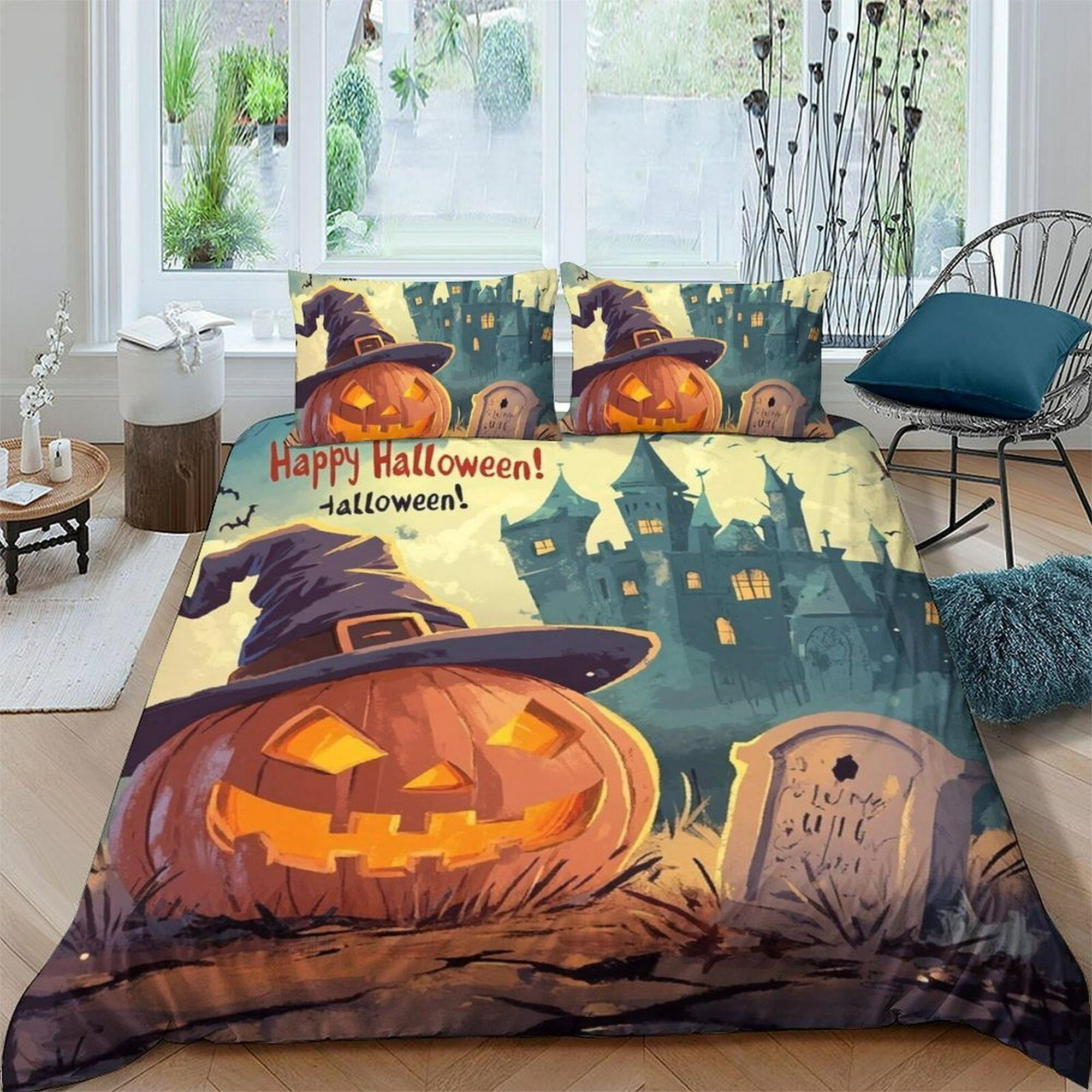 Pumpkin Ghost Comforter Cover Set Adult Halloween Bedding Set05 ...