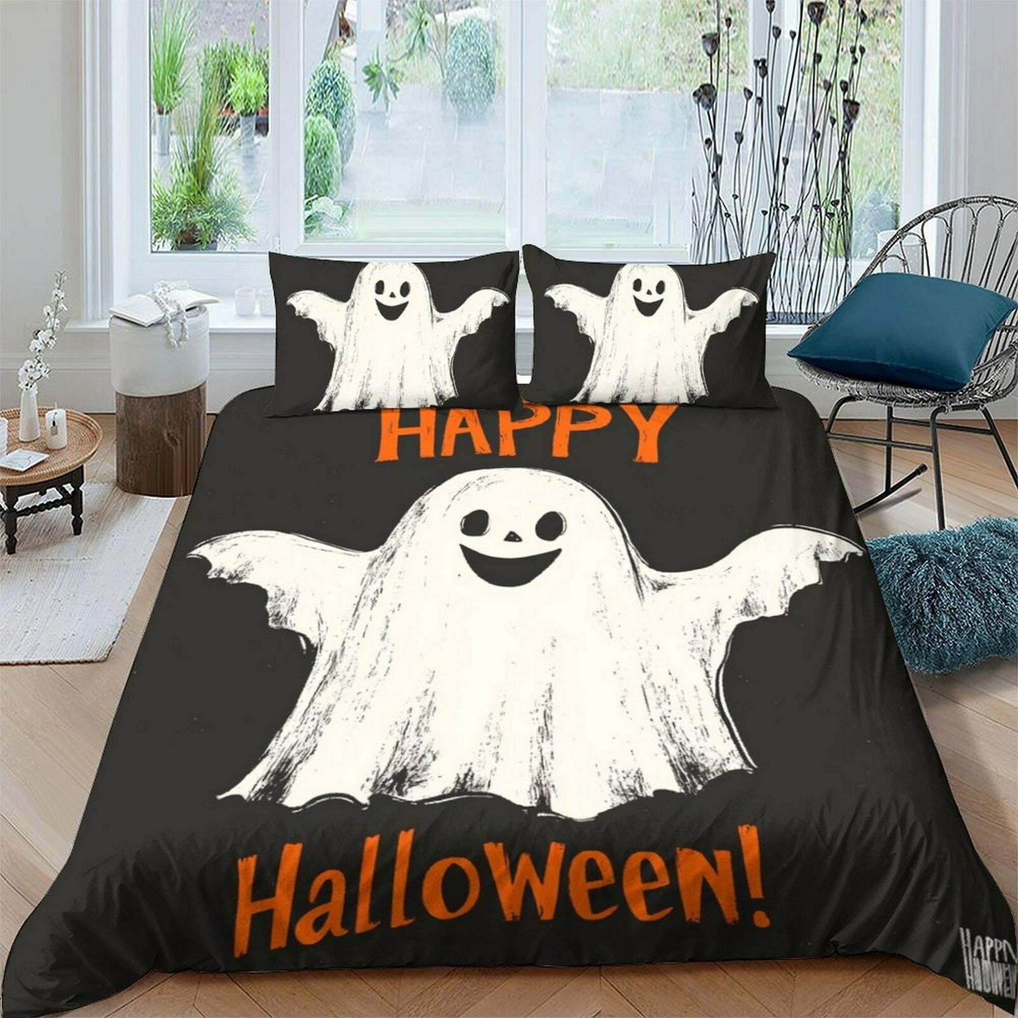 Pumpkin Ghost Comforter Cover Set Adult Halloween Bedding Set06 ...