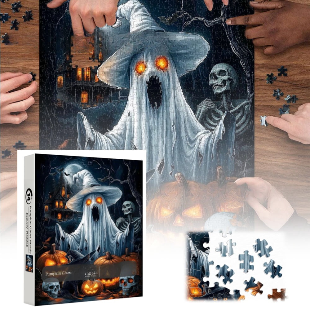 Pumpkin Ghost Parade Jigsaw Puzzle 1000 Pieces - Spooky Halloween Theme ...